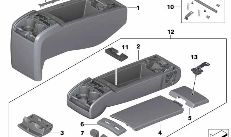 OEM storage tray 52207277725 for BMW F07, F07N. Original ...