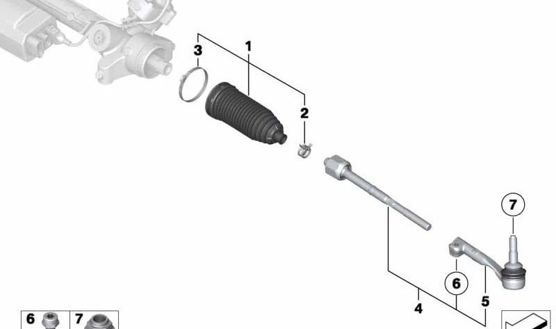Reparaturkit Fellle Direction OEM 32106782252 für BMW E81...