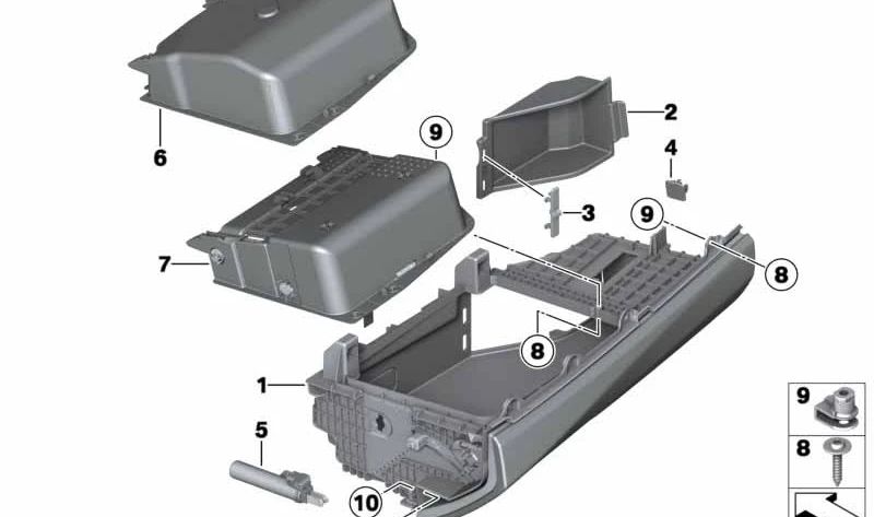 Glove Box OEM 51169205977 for BMW F10, F11. Genuine BMW.