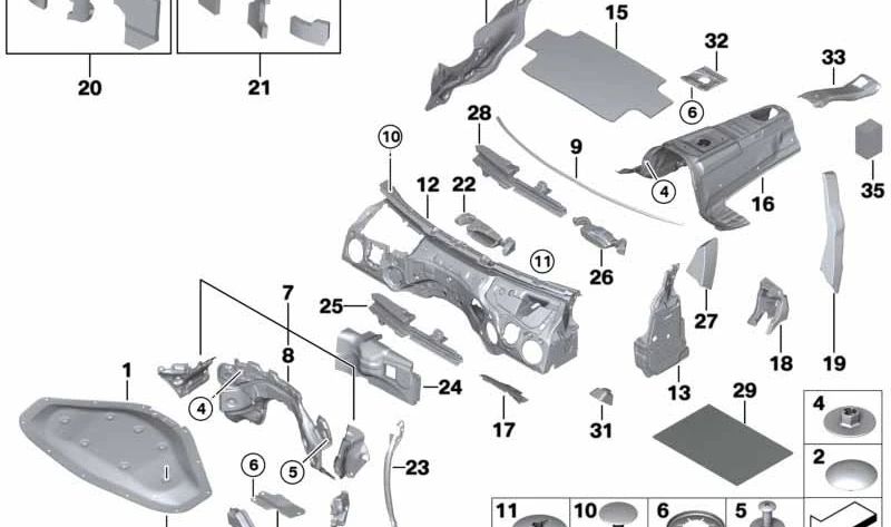 Windshield Grille Sound Insulator OEM 51487378272 for BMW...