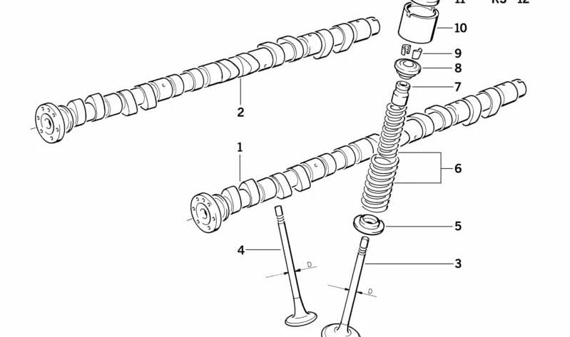 Exhaust camshaft for BMW S50B30 (OEM 11311417224). Original BMW