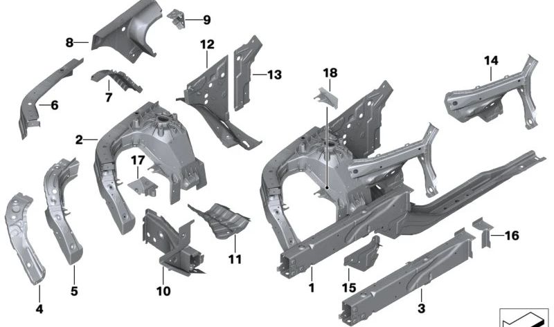Engine mount/side frame connection for BMW (OEM 41009880963). Original