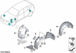 Cubierta inferior derecha OEM 51717445680 para BMW X3 G01...