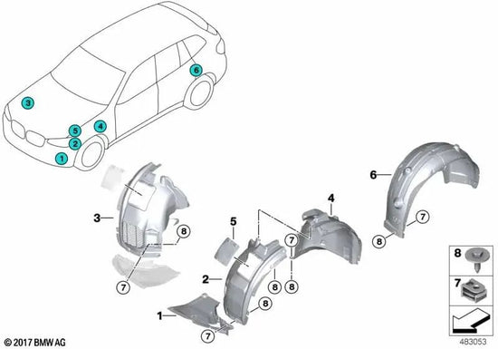 Cubierta inferior derecha OEM 51717445680 para BMW X3 G01...