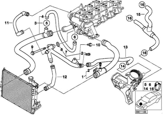 Tubo flexible de agua OEM 11532247307 para BMW Serie 3 E4...