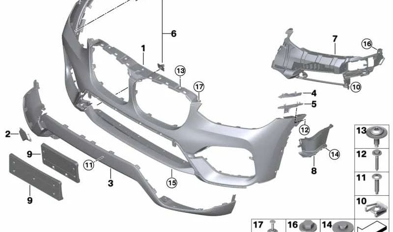 Print Printing Bumper OEM 51117490190 for BMW X3 G01. Ori...
