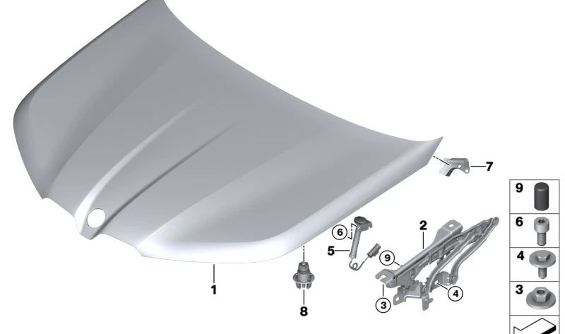 Front Hood Hinge Left OEM 51649853427 for BMW i20 (Compat...