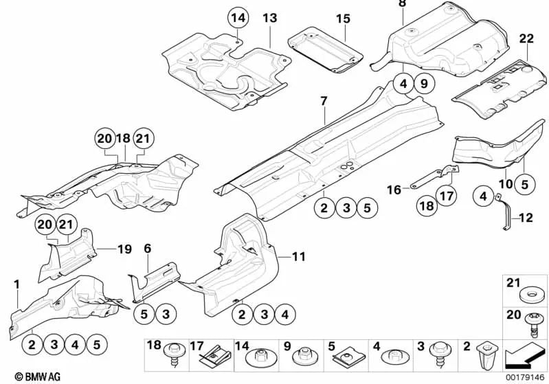 Thermal insulation right engine mounts for BMW E60, E63,