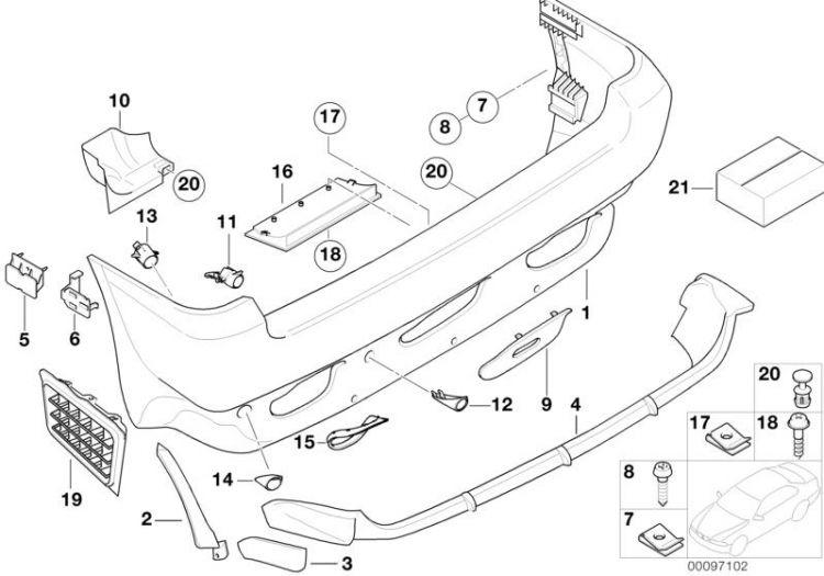 Chapaleta trasera derecha OEM 51128402327 para BMW X5 E53...