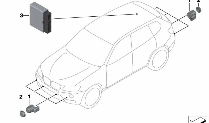 OEM parking sensor 66209233028 Titanium silver color for ...