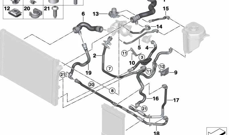 Closing valve OEM cooling system 17128517589 for BMW F15,...