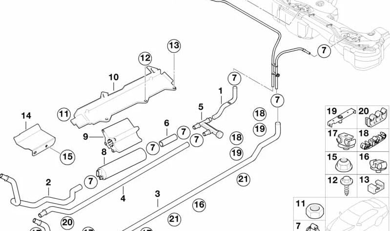 Distribution Connector for BMW 3 Series E46 (OEM 16126750600). Origina