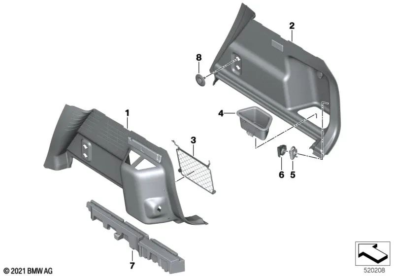 Left side member support for BMW 2 Series U06 (OEM 514794...