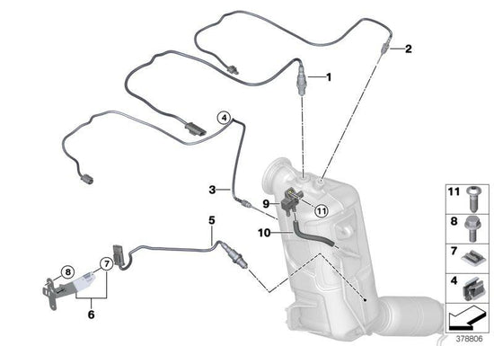 Palpador temperatura gases escape OEM 13628589815 para BM...