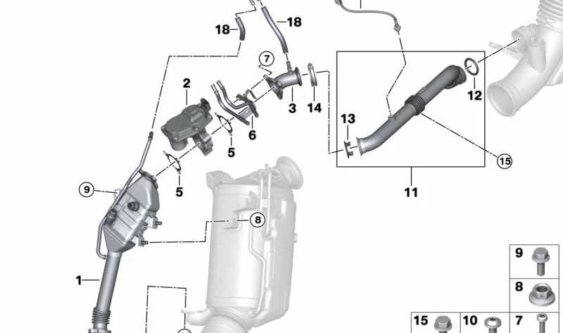 EGR Temperature Sensor for BMW 5 Series G30, G31, 7 Serie...