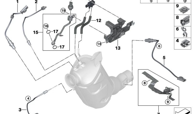 OEM exhaust gas pressure tube 13628514018 for BMW F20, F2...