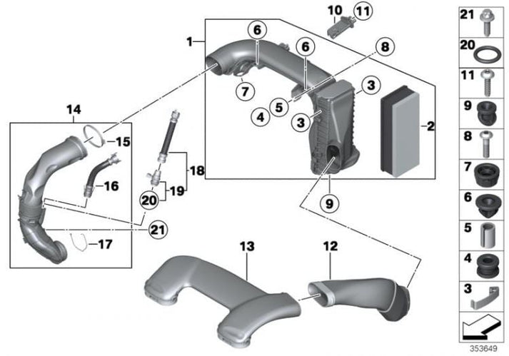 Tubo de admisión OEM 13717803842 para BMW Serie 1 E81, E87, E88, Serie
