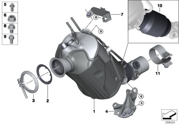 Elemento de desacoplamiento OEM 18308589078 para BMW F20, F30, F10, X1
