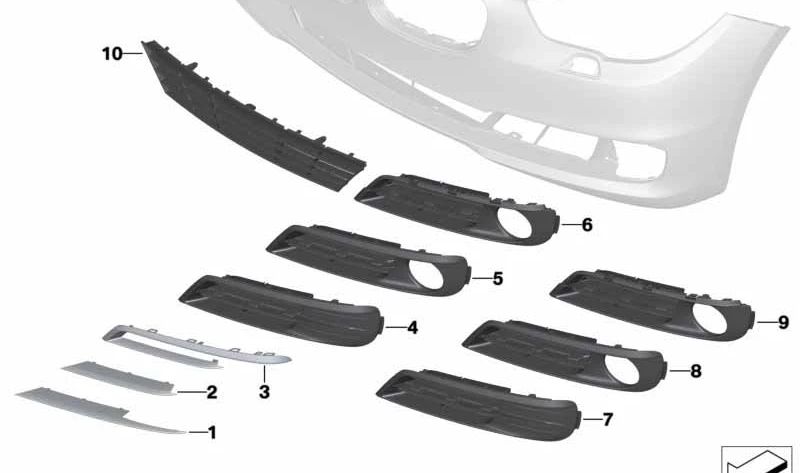 Right side molding OEM 51117331716 for BMW F07N (5 GT ser...