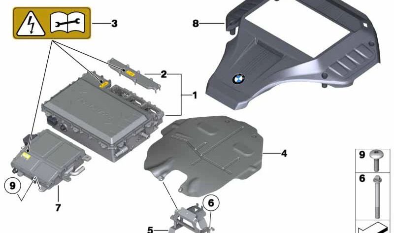 OEM Auxiliary Power Module 12367598787 for BMW E72. Original BMW.