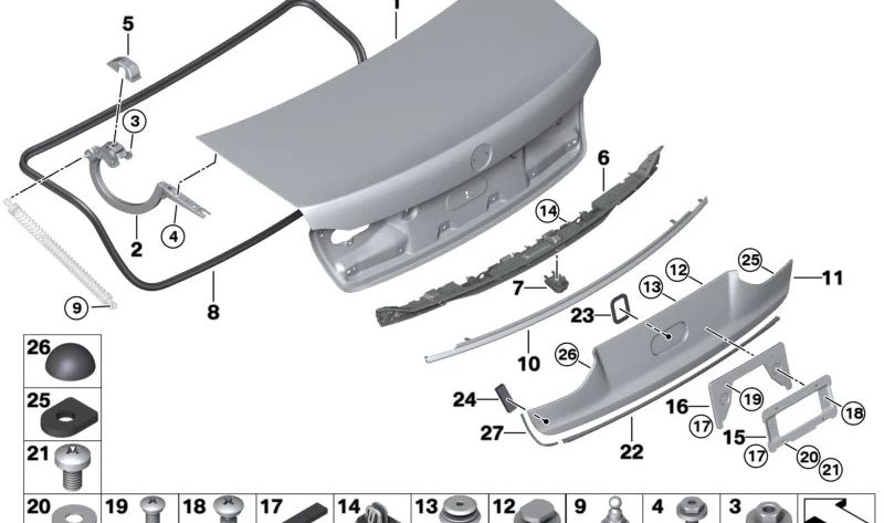 Hinge cover OEM 51497385247 for BMW 7 Series (G11, G12).