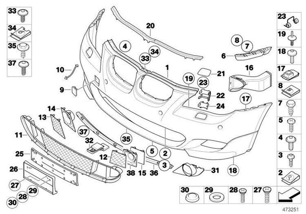 Adaptador OEM 51117896611 para BMW Serie 5 E60, E60 LCI,