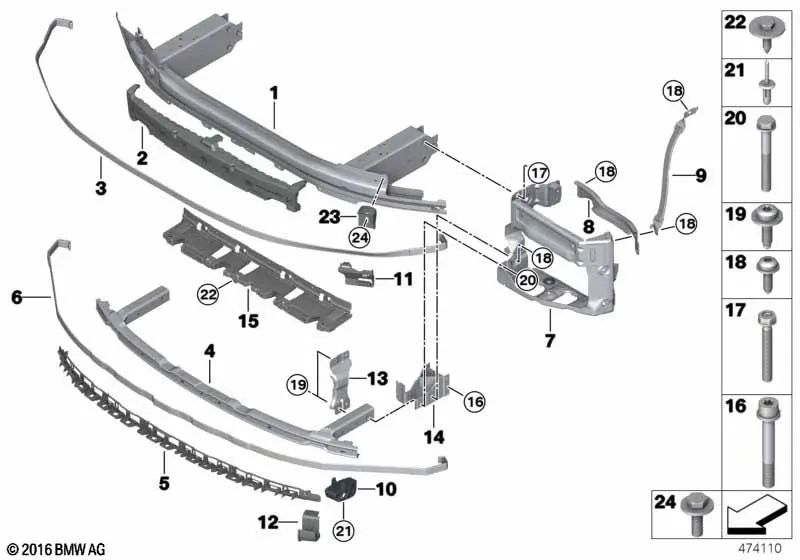 Right front trailer cover molding OEM 51117436596 for BMW...