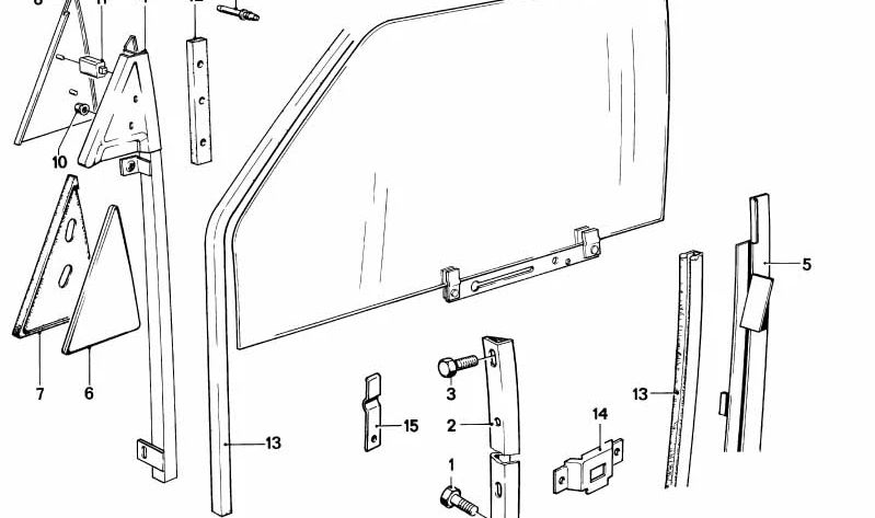 Left rear sliding guide OEM 51321823945 for BMW E21. Original BMW piec