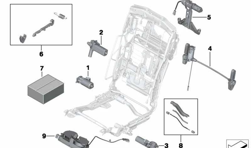 Motor del ajuste de inclinación del asiento izquierdo OEM...