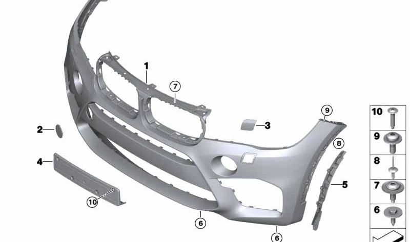 Front Bumper Primed OEM 51118066734 for BMW F85 (X5 M). O...