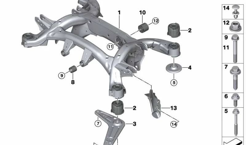 Soporte trasero del eje OEM 33316863815 para BMW X5 E70 {Modelos: 3.0d