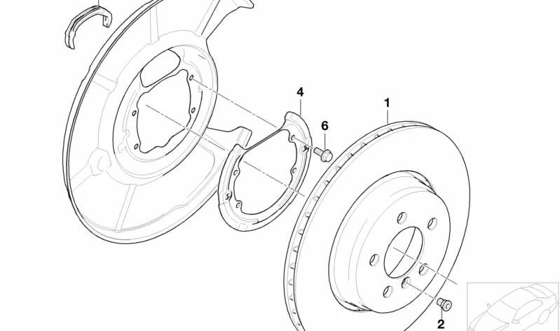 Ventilated brake disc for BMW E65, E66 (OEM 34216864050)....