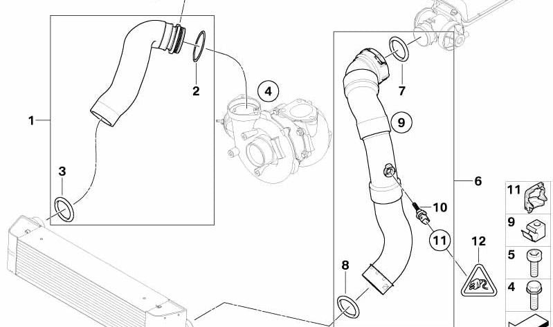 OEM air admission tube 11613401557 for BMW E83. Original ...