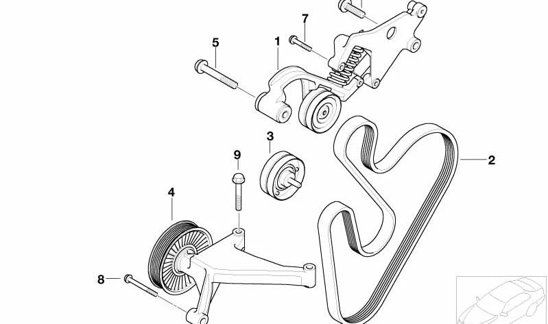 Tensioner roll OEM 11288625983 for MINI R52, R53, Cooper ...