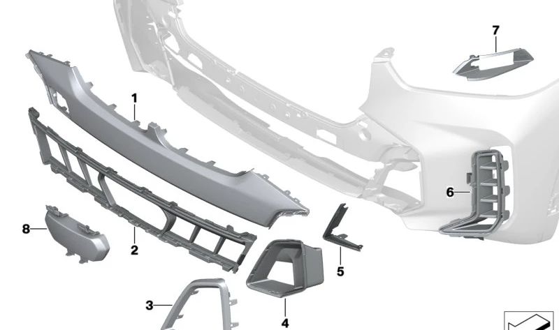 Rejilla aireación derecha OEM 51118086040 para BMW X5 G05...