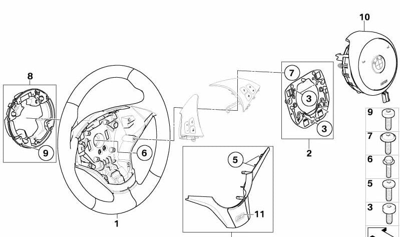 Self-tapping screw for BMW 5 Series E60, E61, 6 Series E6...