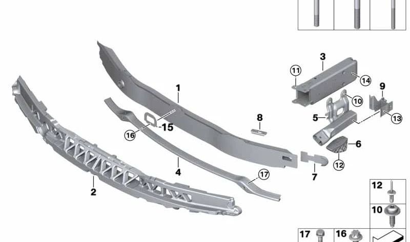 Front impact absorber OEM 51118054544 for BMW F32, F32N, F33, F33N, F3