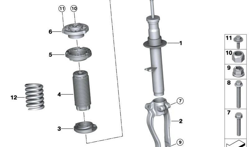 Front suspension stop OEM 31336866788 for BMW G30, G31, G...