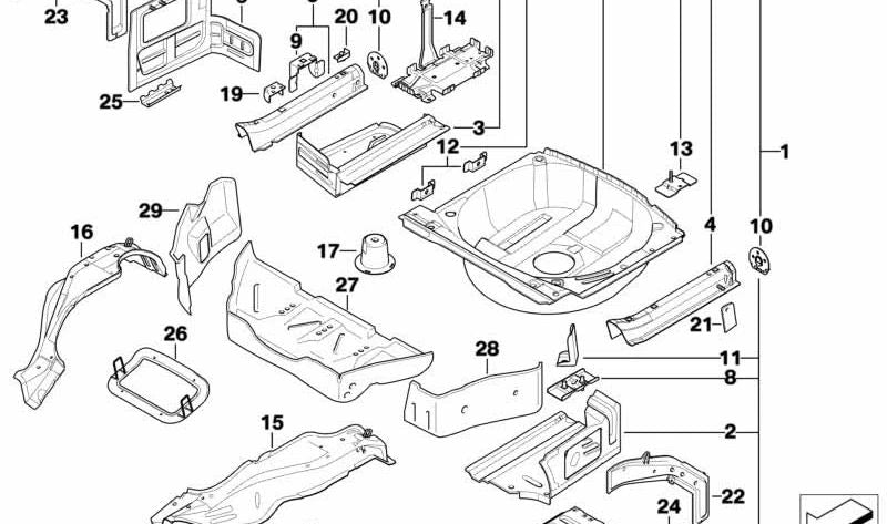 Suspension arm support OEM 41127032575 for BMW E46. Original BMW.