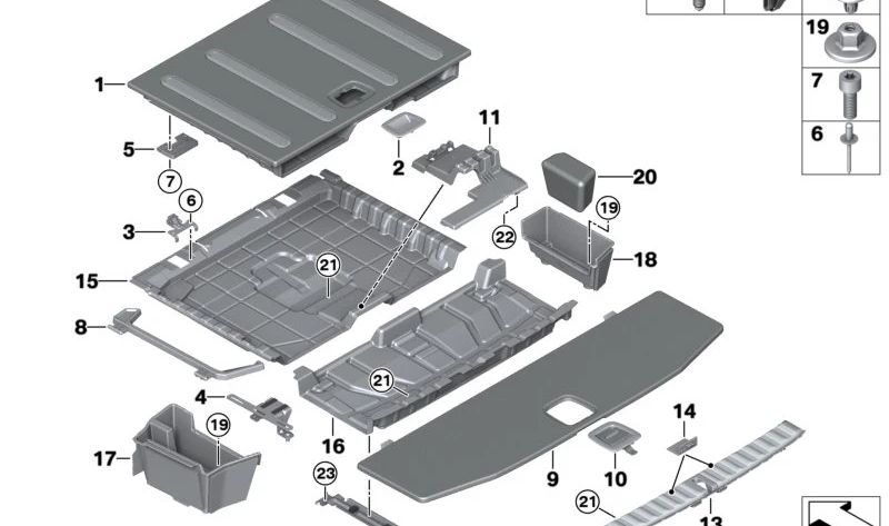 OMS STORAGE COMPARTMENT OEM 51477492273 for BMW G21, G81,...