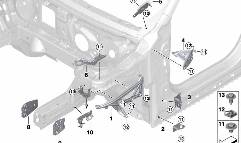 Right front wheel passage OEM 41007956404 for BMW F39. Or...