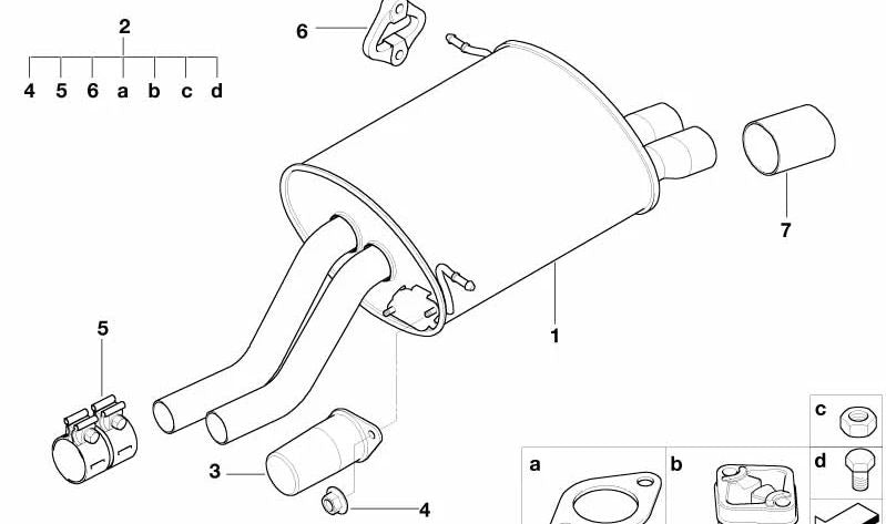 Silenciador de vibraciones OEM 18107506457 para BMW E36 y Z3. Original
