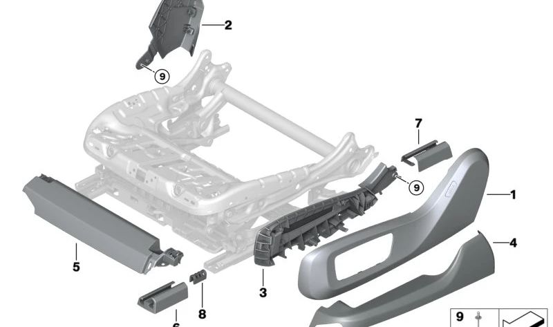 Left interior cover OEM 52107405745 for BMW F90, G30, G31...
