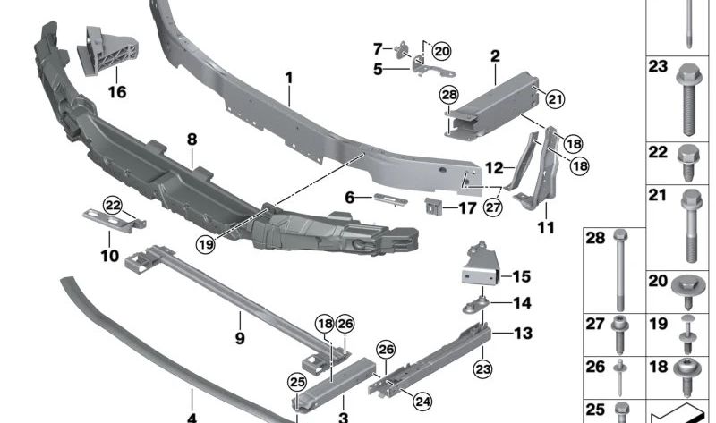 Upper Right of Air Gate OEM 51137491658 for BMW F40, F44. Original BMW