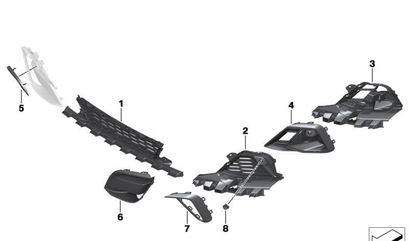 CLIP Left side grid OEM 51118093093 for BMW Z4 G29. Original BMW piece