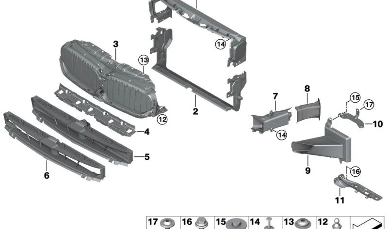 Upper Radiator OEM 51747415640 for BMW G32 and G32N. Original BMW.