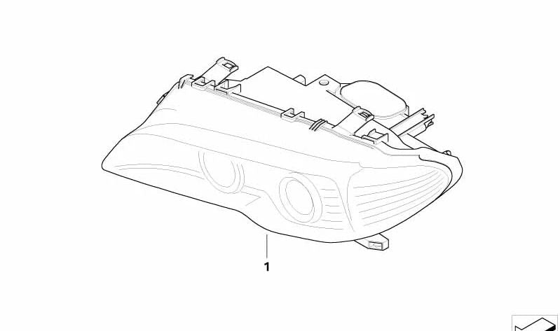 Left Bi-Xenon headlight for BMW 3 Series E46 (OEM 63127165939). Genuin
