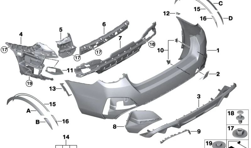 Rear Primed Bumper Cover for BMW 4 Series G26 (OEM 51125A...