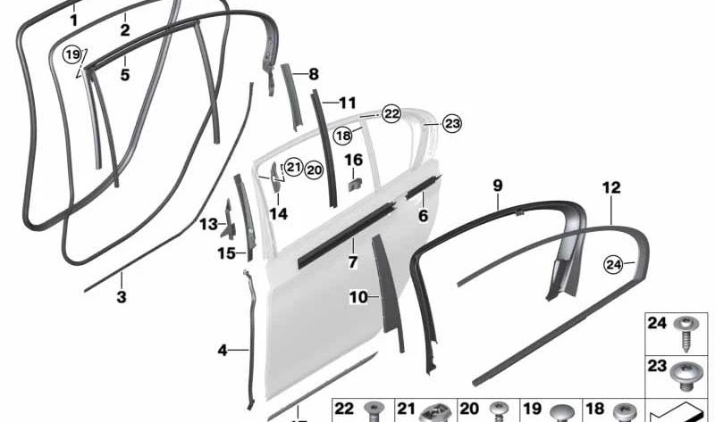 Right back window window OEM 51357437860 for BMW G11, G11N. Original B