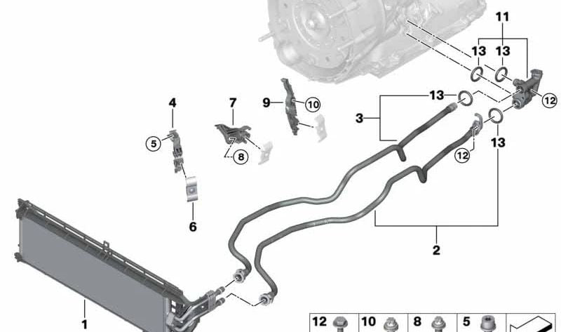 OEM transmission oil radiator 17219487217 for BMW G01, G0...
